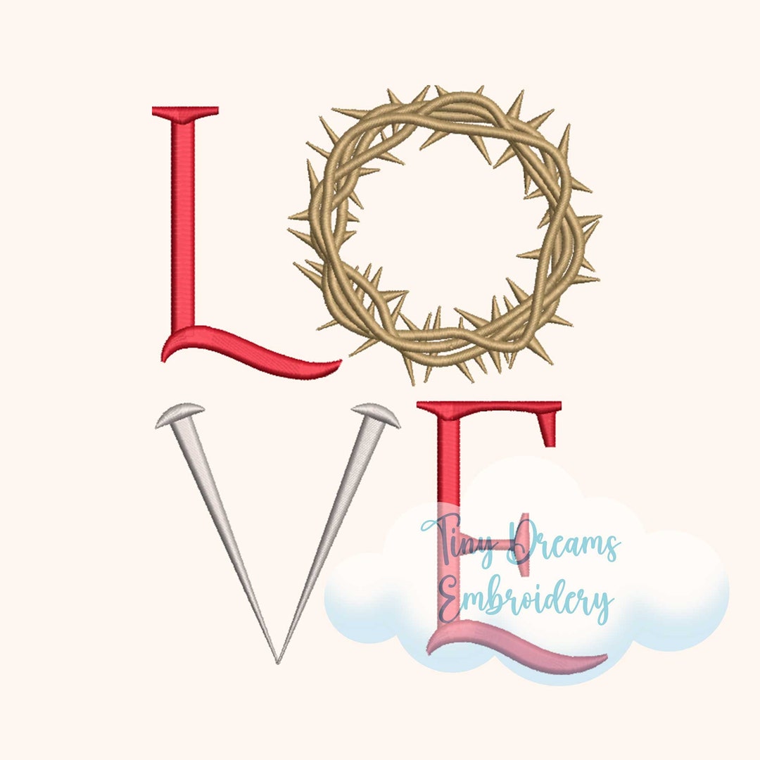 Love Digital Machine Embroidery Design Jesus Nails Embroidery Design ...