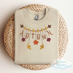 Autumn Digital Machine Embroidery Design Fall Garland Embroidery Design ...