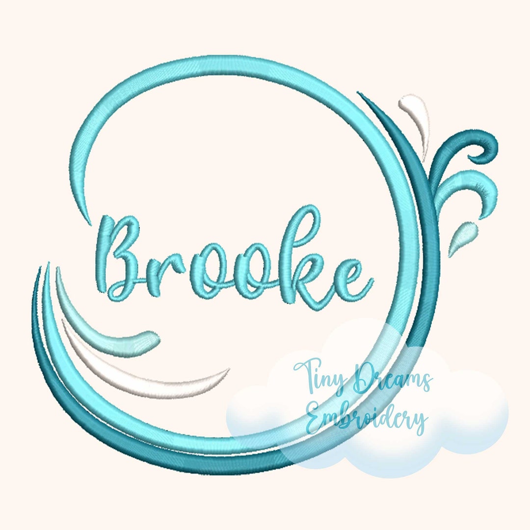 Ocean Wave Embroidery Design: Beach Summer, Custom Monogram ...