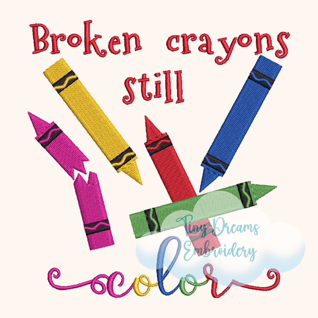 Crayon Embroidery Design | School Decor (digital Download) - Etsy