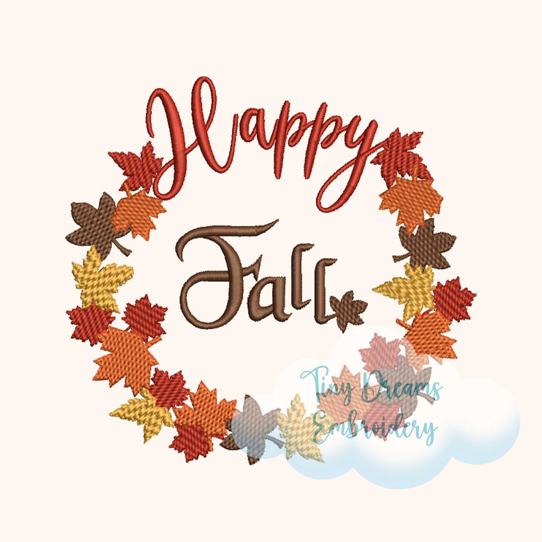 Happy Fall Digital Machine Embroidery Design Autumn Design Embroidery ...