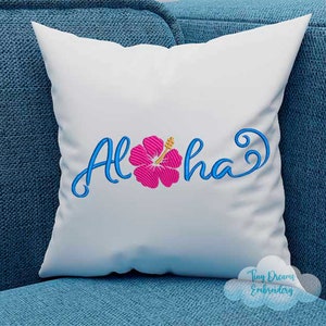 Aloha Digital Machine Embroidery Design Hawaiian Flower Design Embroidery Floral Embroidery ...