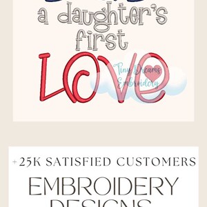 Dad Daughter Digital Machine Embroidery Design Fathers Day Design ...