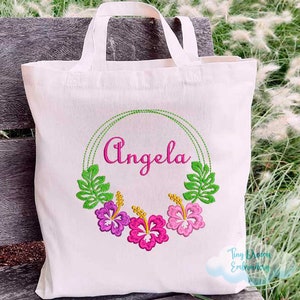 Hibiscus Monogram Embroidery Design: Tropical Flower (digital Download ...