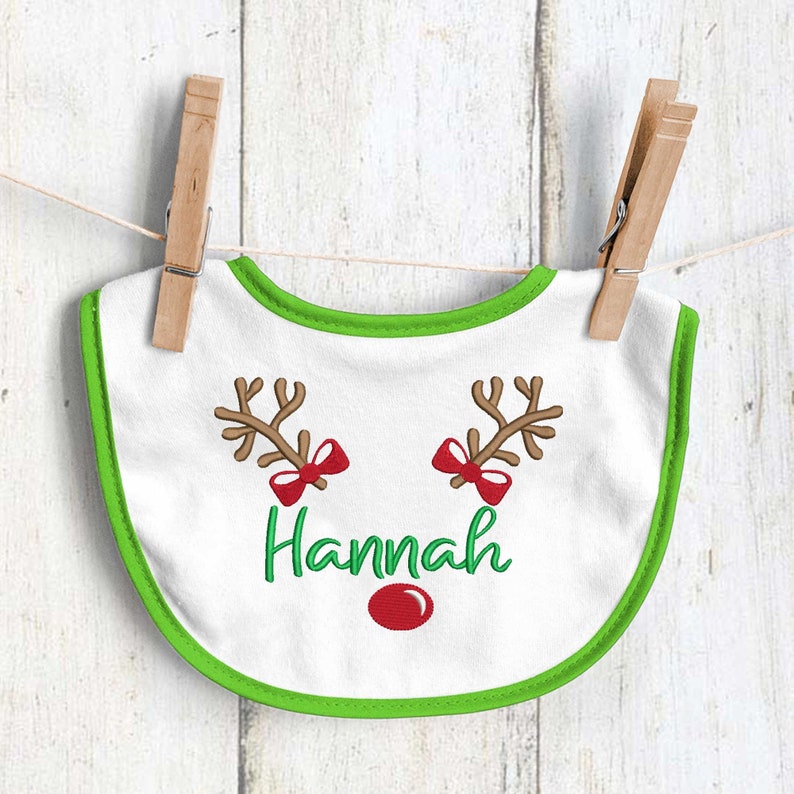 Reindeer Girl Embroidery Design: Christmas Rudolph, Custom Monogram ...