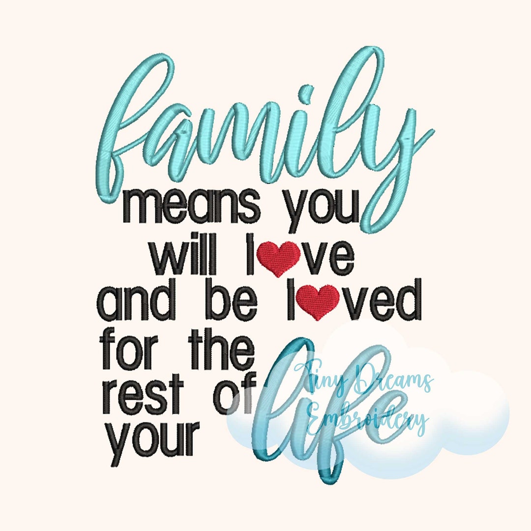 Loved Family Digital Machine Embroidery Design Love Embroidery Design ...