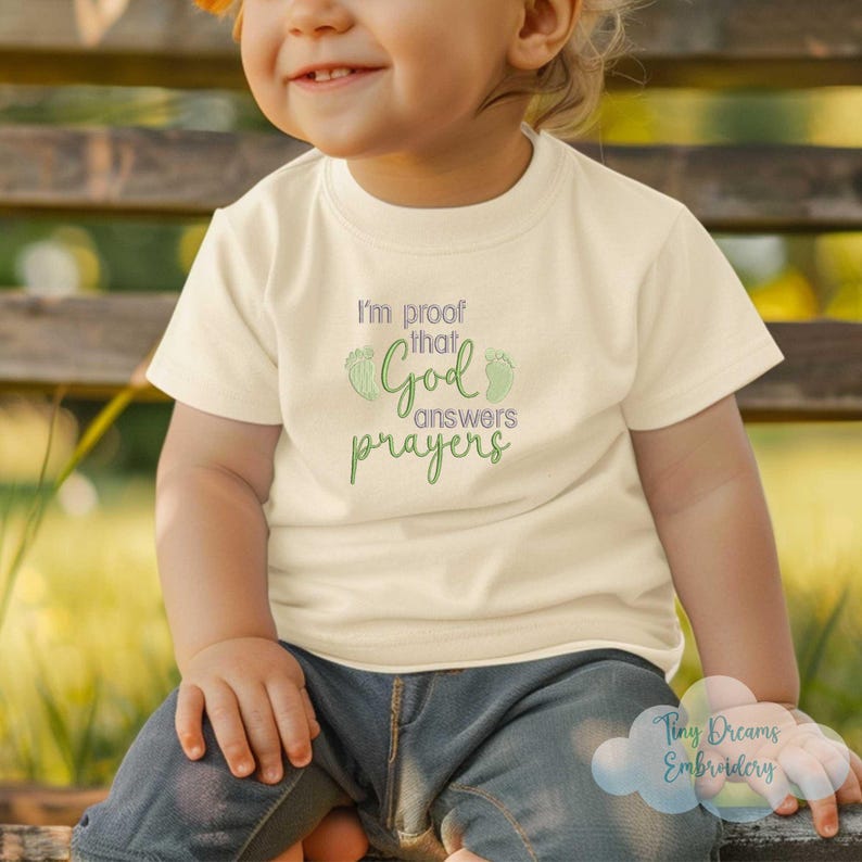 Baby God Answers Prayers Embroidery Design: Footprint Embroidery ...
