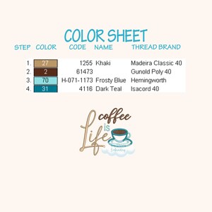 Coffee Life Digital Machine Embroidery Design Breakfast Coffee Design ...