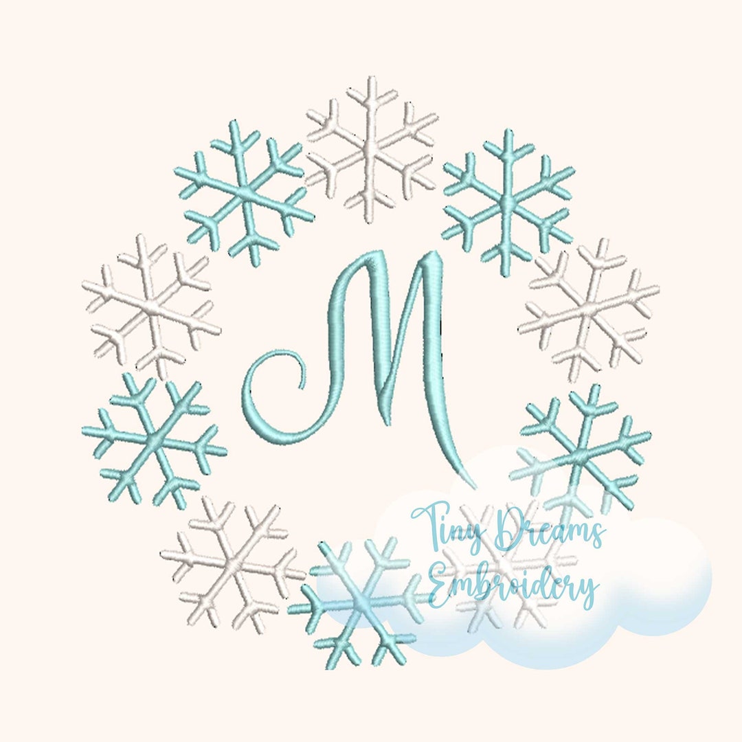 Snowflake Digital Machine Embroidery Design Custom Monogram Design ...