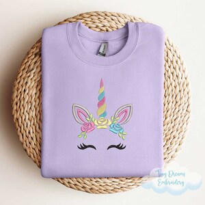 Unicorn Digital Machine Embroidery Design Floral Unicorn Design ...