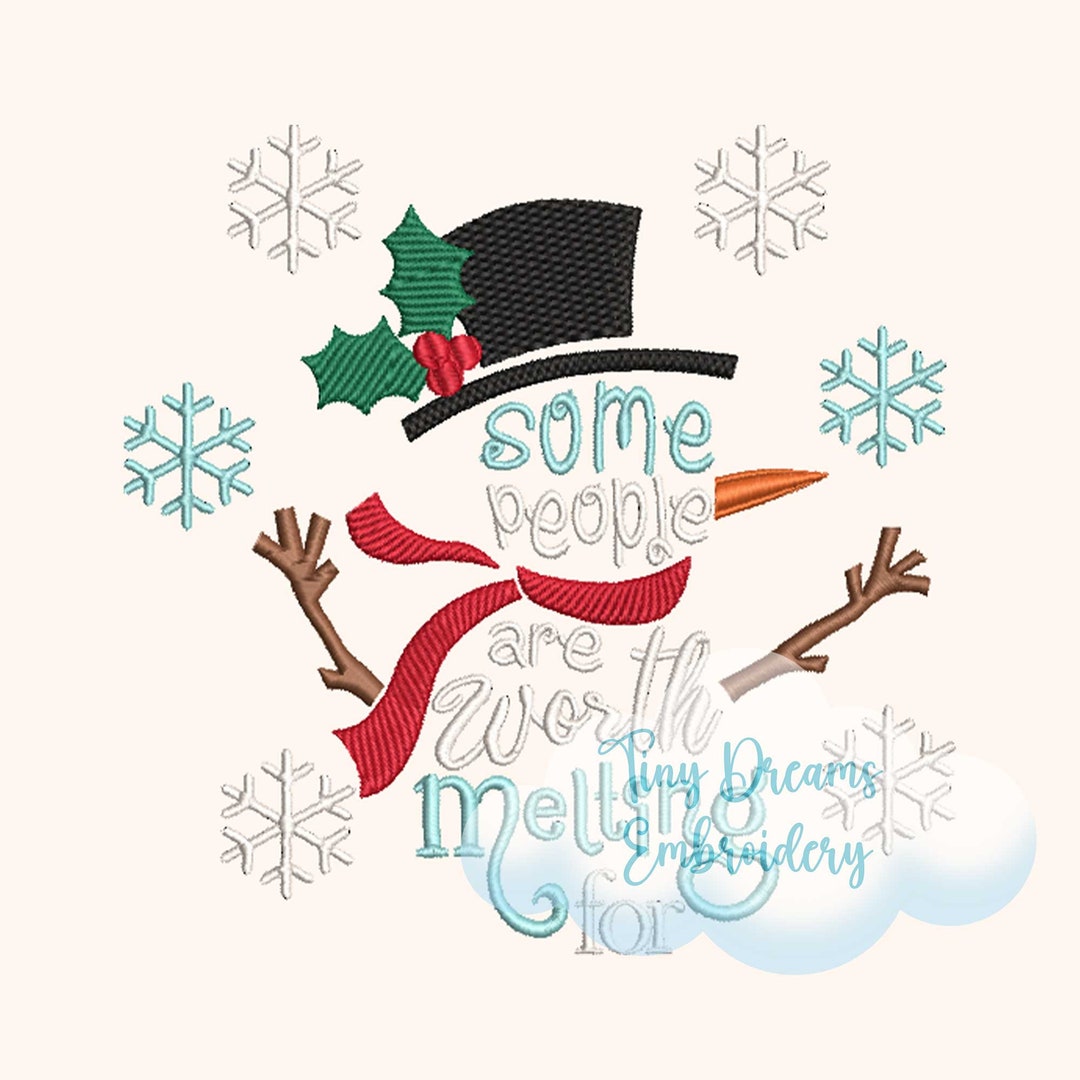 Snowman Digital Machine Embroidery Design Snowflake Design Embroidery ...