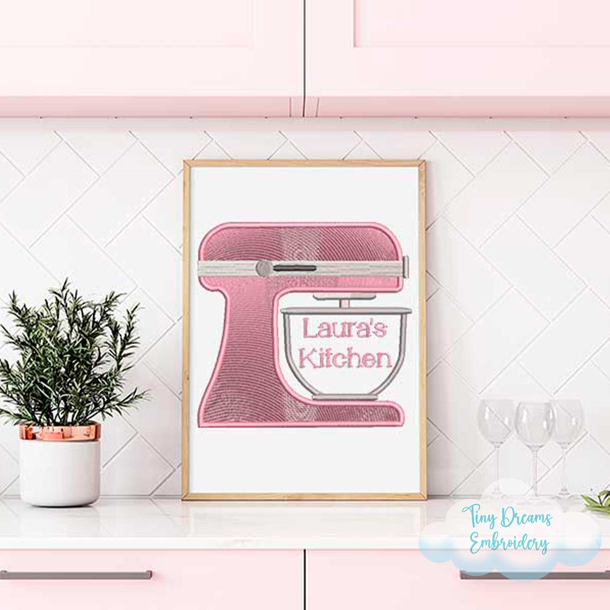 Stand Mixer Embroidery Design: Custom Kitchen Monogram (digital ...