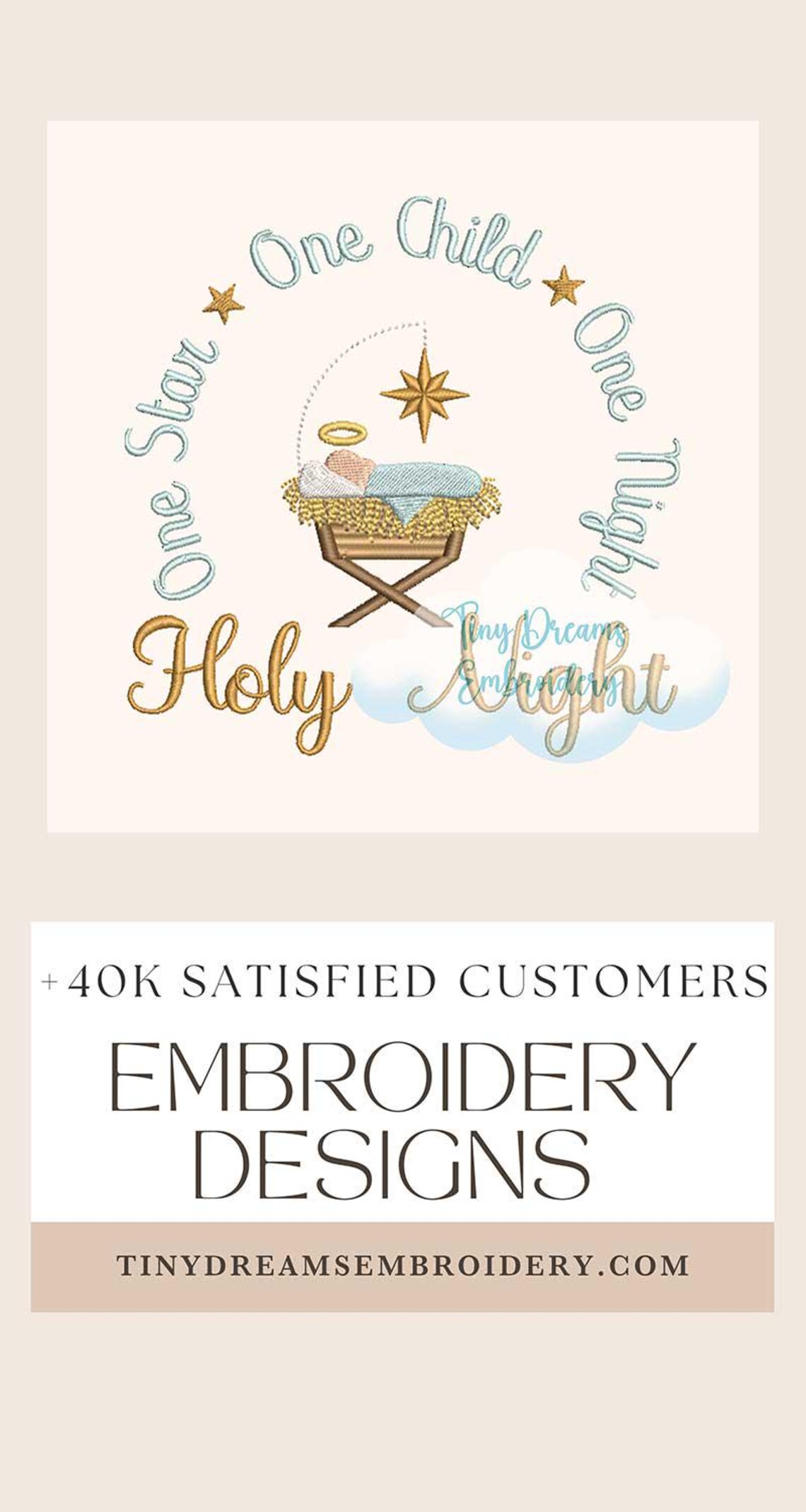 Baby Jesus Manger Embroidery Design: Christmas Star (digital Download ...