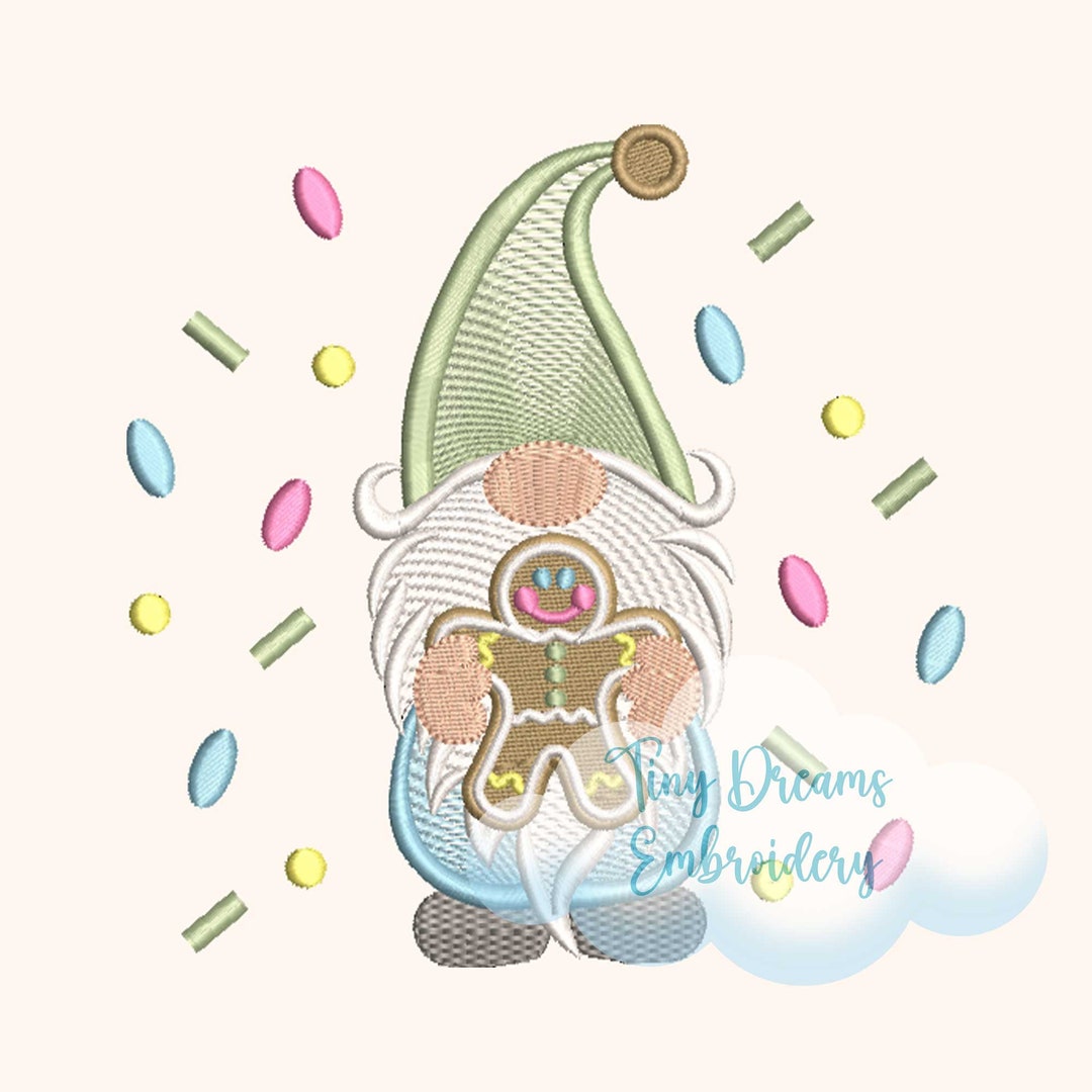 Gnome Digital Machine Embroidery Design Christmas Gnome Embroidery ...