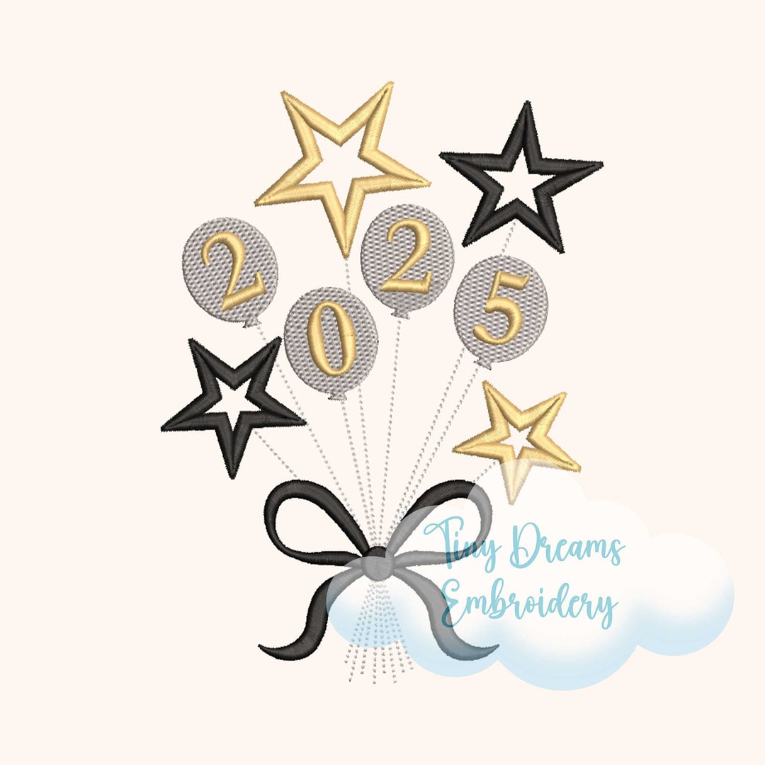 Celebration 2025 Digital Machine Embroidery Design Happy New Year ...