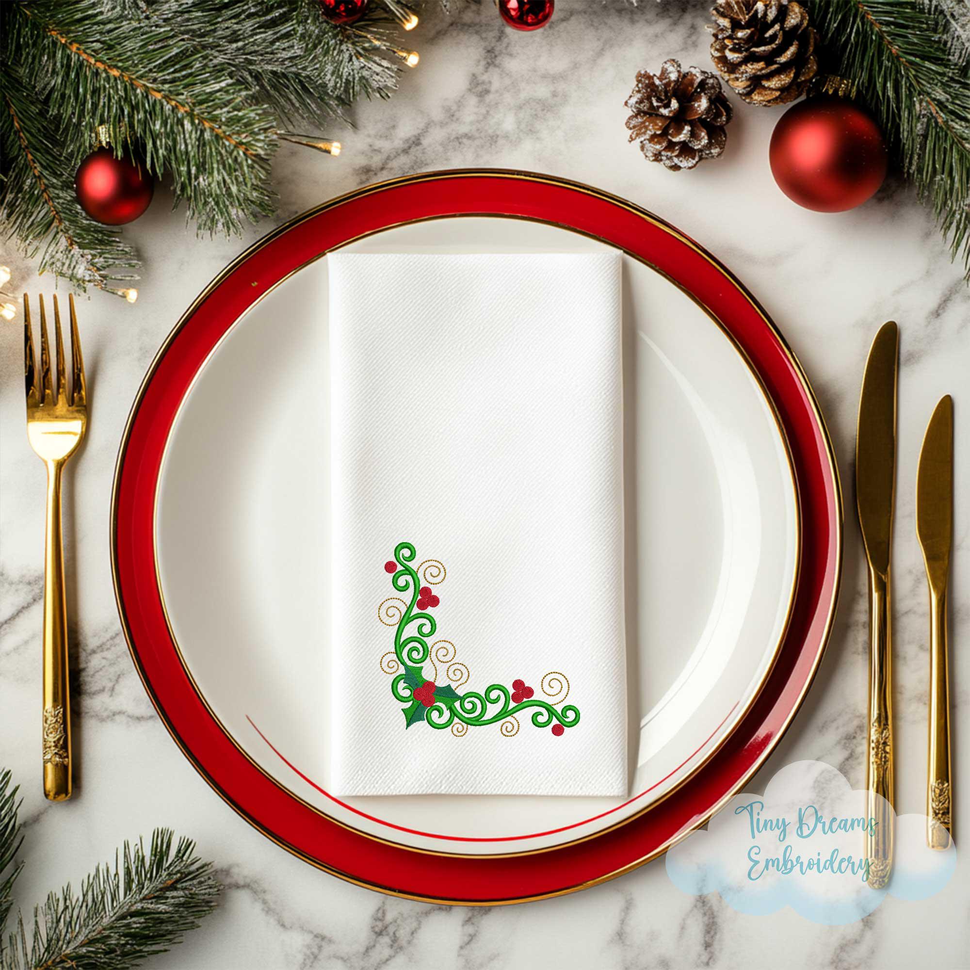 Christmas Mistletoe Corner Embroidery Design (digital Download) - Etsy