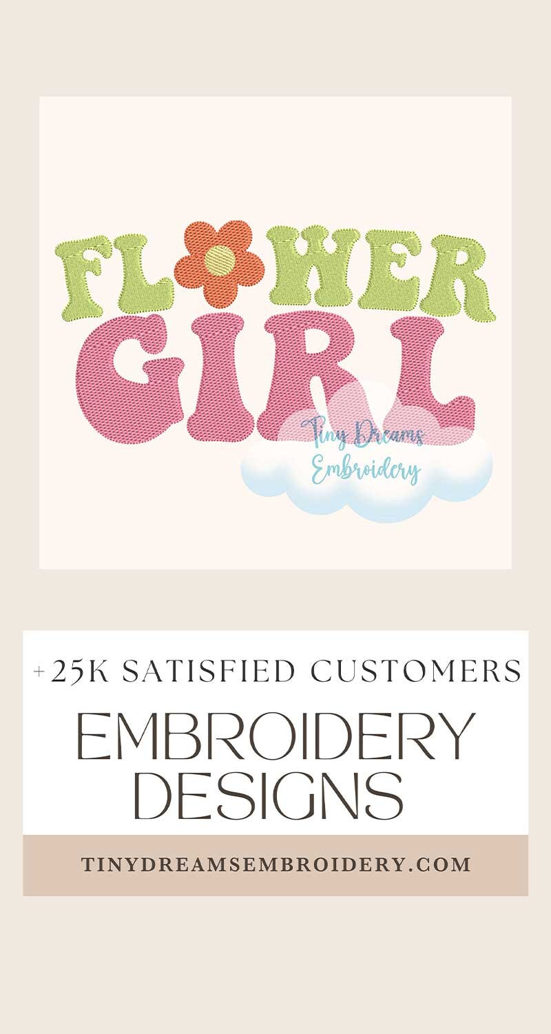 Flower Girl Machine Embroidery Design, Wedding Flowers, Bride Baby ...