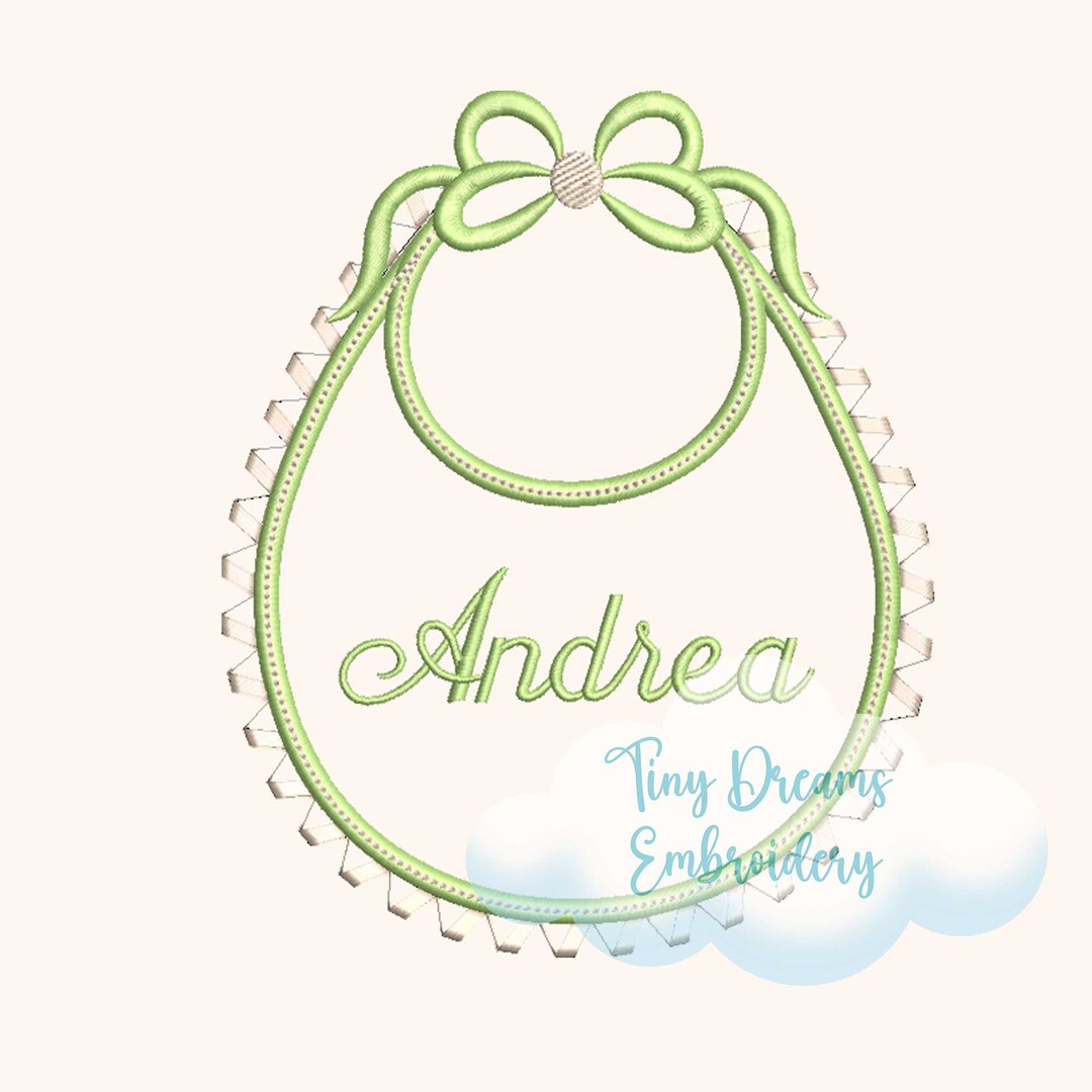 Baby Bib Digital Machine Embroidery Design Girl Custom Monogram Design ...