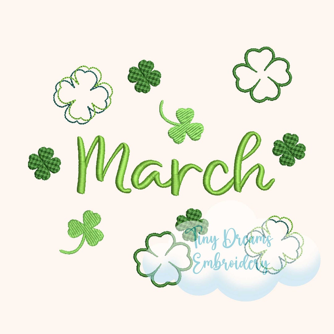 March Digital Machine Embroidery Design St Patricks Design Embroidery ...