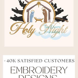 Nativity Scene Embroidery Design: Christmas Holy Night (digital) - Etsy