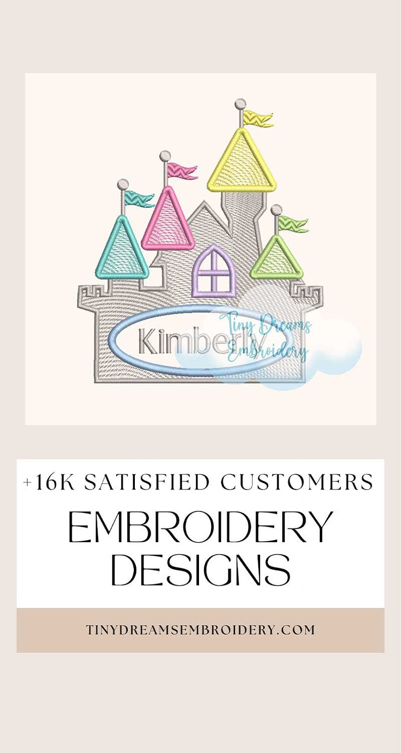 Castle Embroidery Design: Princess Monogram (digital Download) - Etsy
