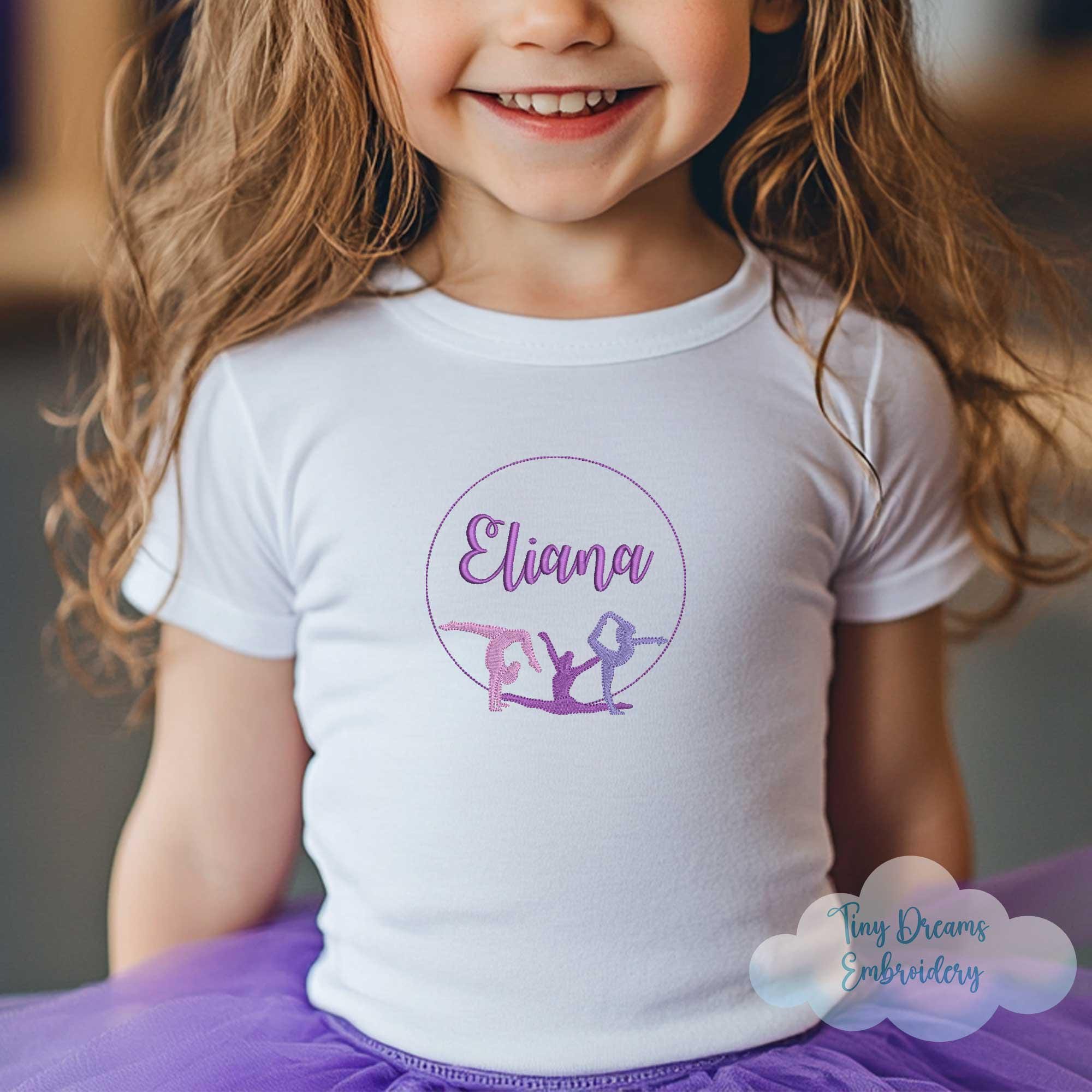 Gymnastics Olympic Monogram Embroidery Design Personalized Girl Name ...