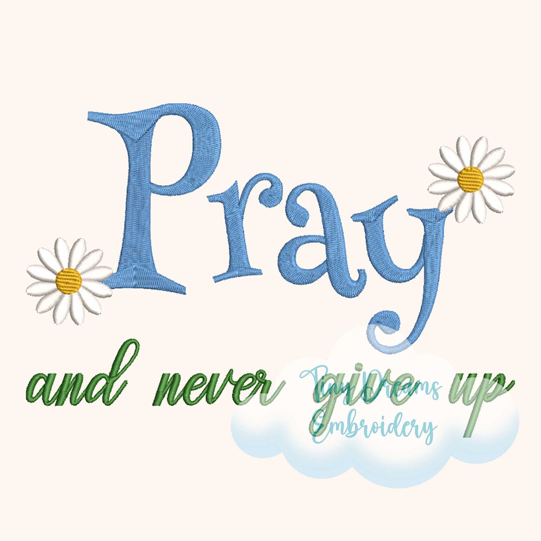 Pray Digital Machine Embroidery Design Prayer God Design Embroidery ...