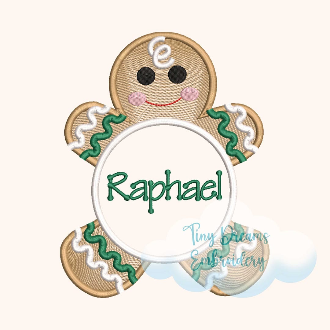 Gingerbread Cookie Digital Machine Embroidery Design Christmas Boy ...