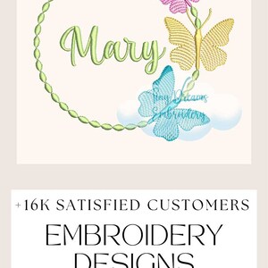 Butterfly Monogram Embroidery Design: Spring Girl (digital Download) - Etsy