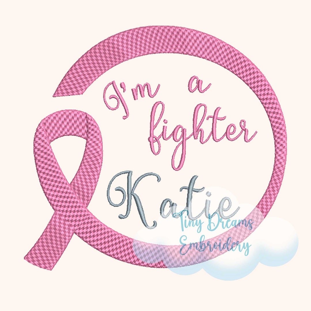 Breast Cancer Awareness Embroidery Design: Custom Ribbon Monogram ...