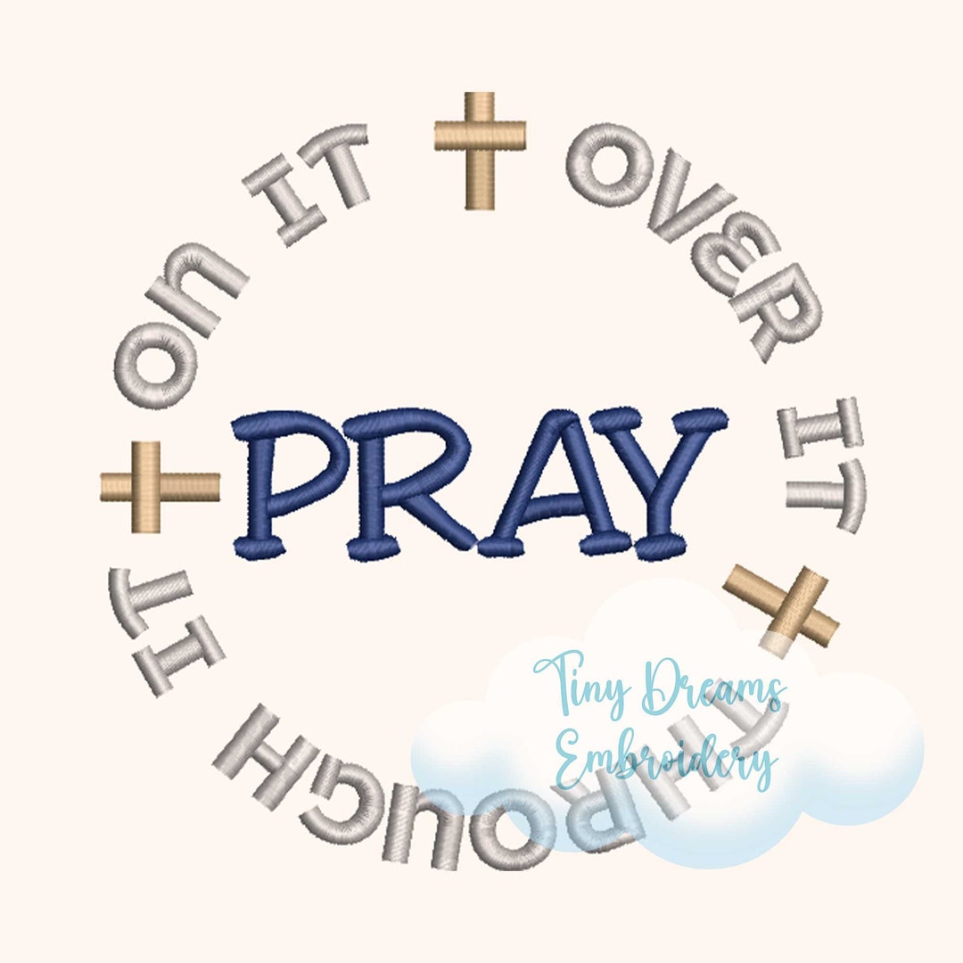 Pray Digital Machine Embroidery Design Prayer Design Embroidery Pray ...