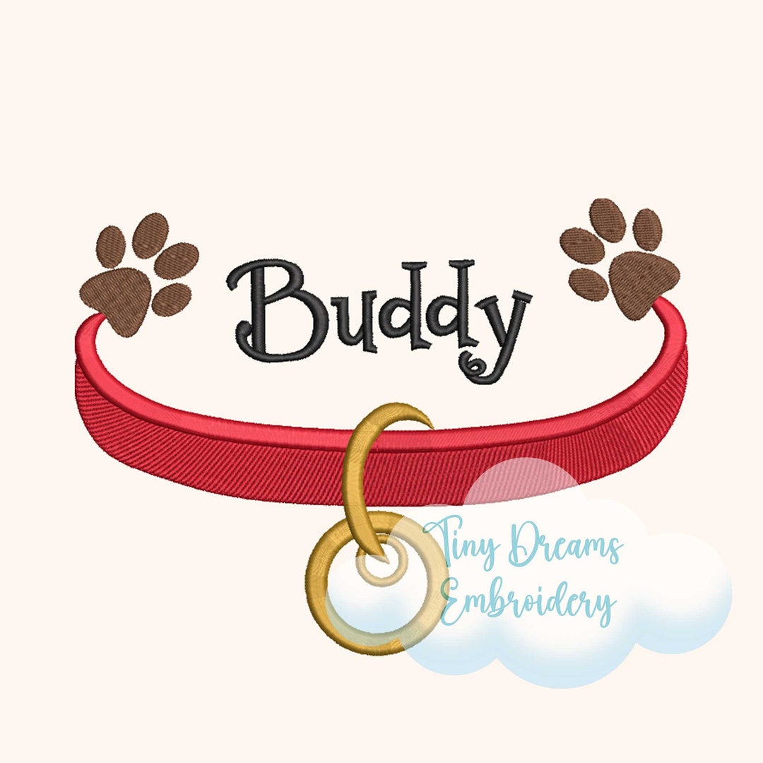Dog Digital Machine Embroidery Design Collar Custom Monogram Design ...
