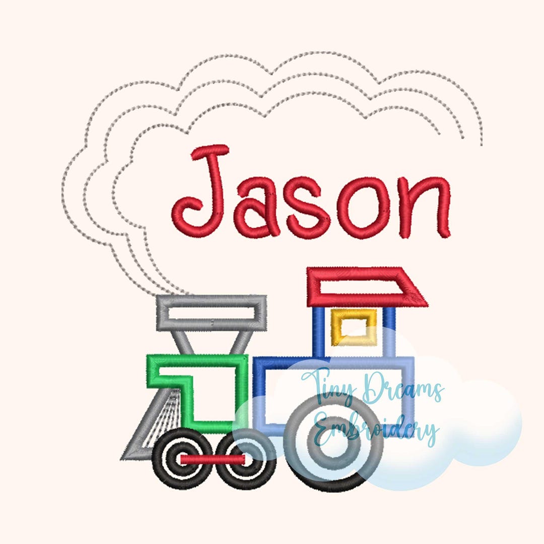 Train Digital Machine Embroidery Design Boy Custom Monogram Design ...