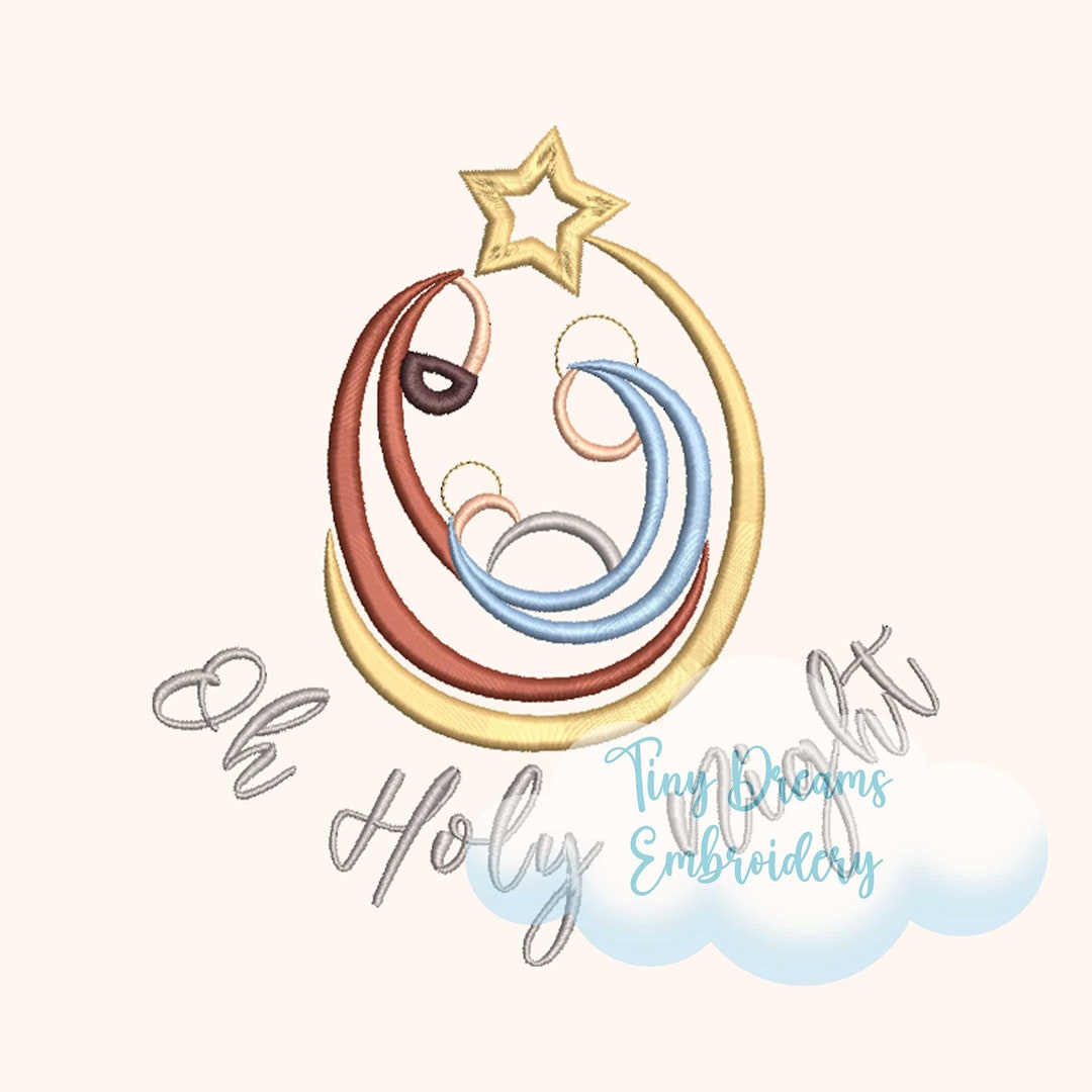 Holy Night Digital Machine Embroidery Design Nativity Embroidery Design ...