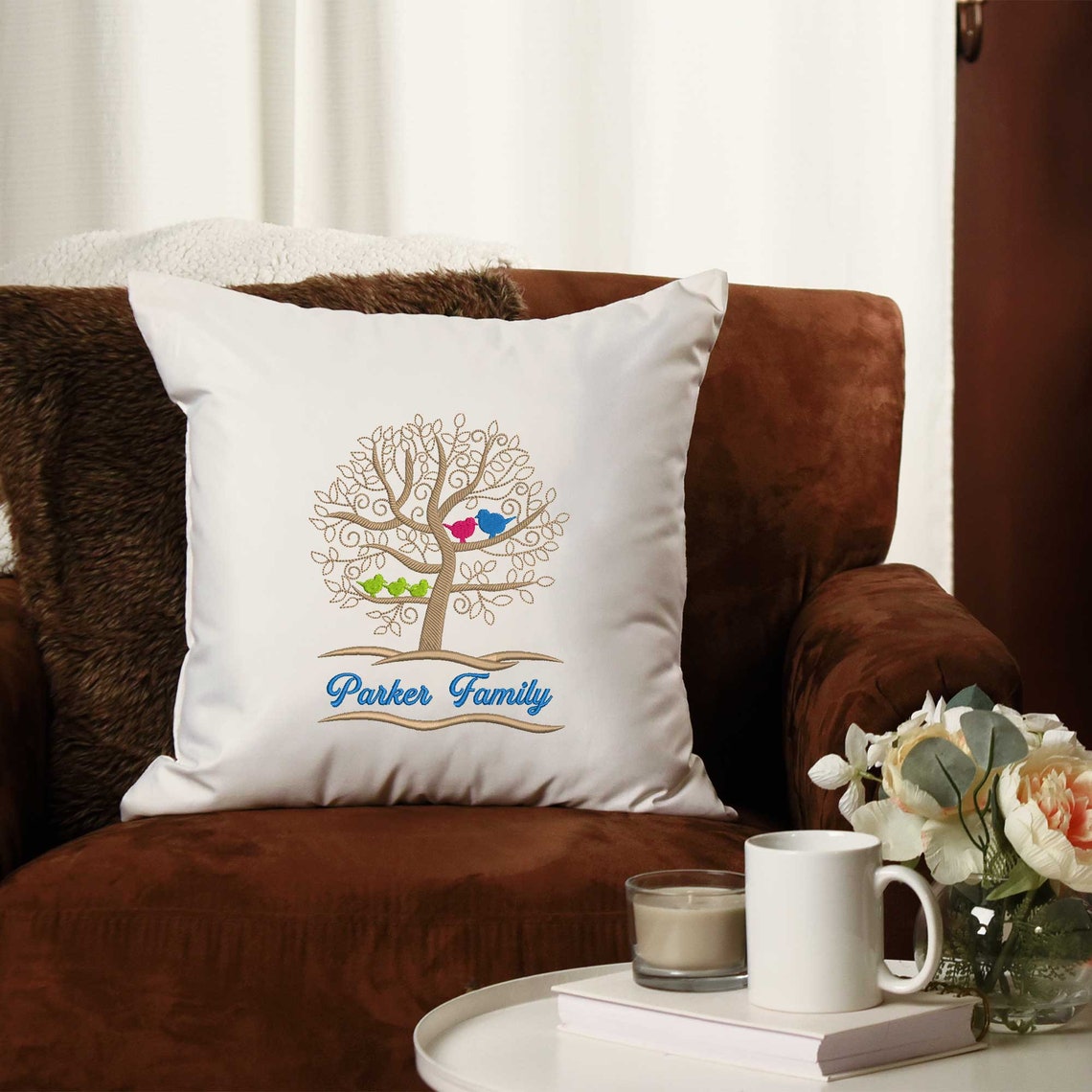 Family Tree Embroidery Design, Personalized Name Monogram (digital ...