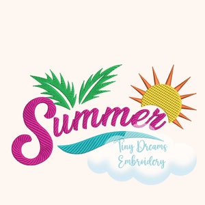 Summer Digital Machine Embroidery Design Beach Design Embroidery Sun ...