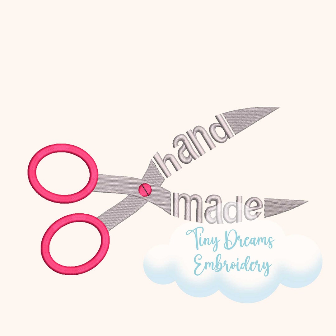 Hand Made Digital Machine Embroidery Design Scissor Embroidery Design ...