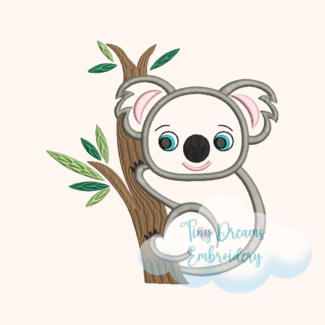 Baby Koala Embroidery Design: Australian Animal, Nursery Decor (digital ...