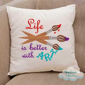 Life Art Embroidery Design: Paint Brush, Colorful Painting, Artist ...