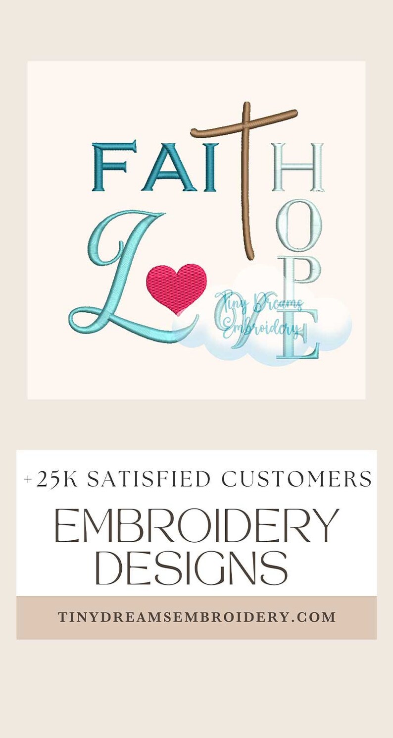 Faith Hope Love Embroidery Design: Believe, Cross, Religious, Christian ...