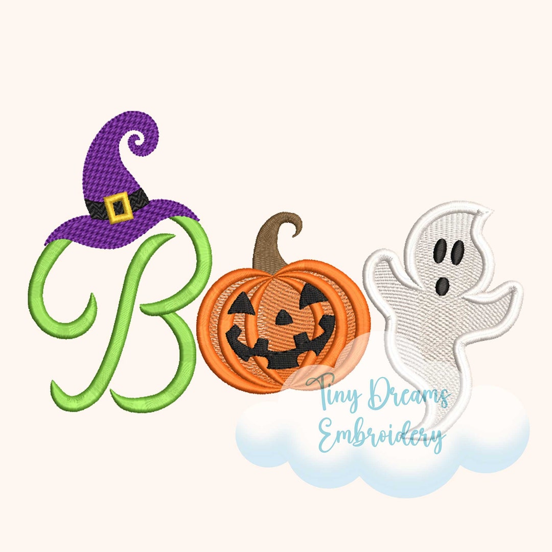 Boo Digital Machine Embroidery Design Halloween Ghost Embroidery Design ...