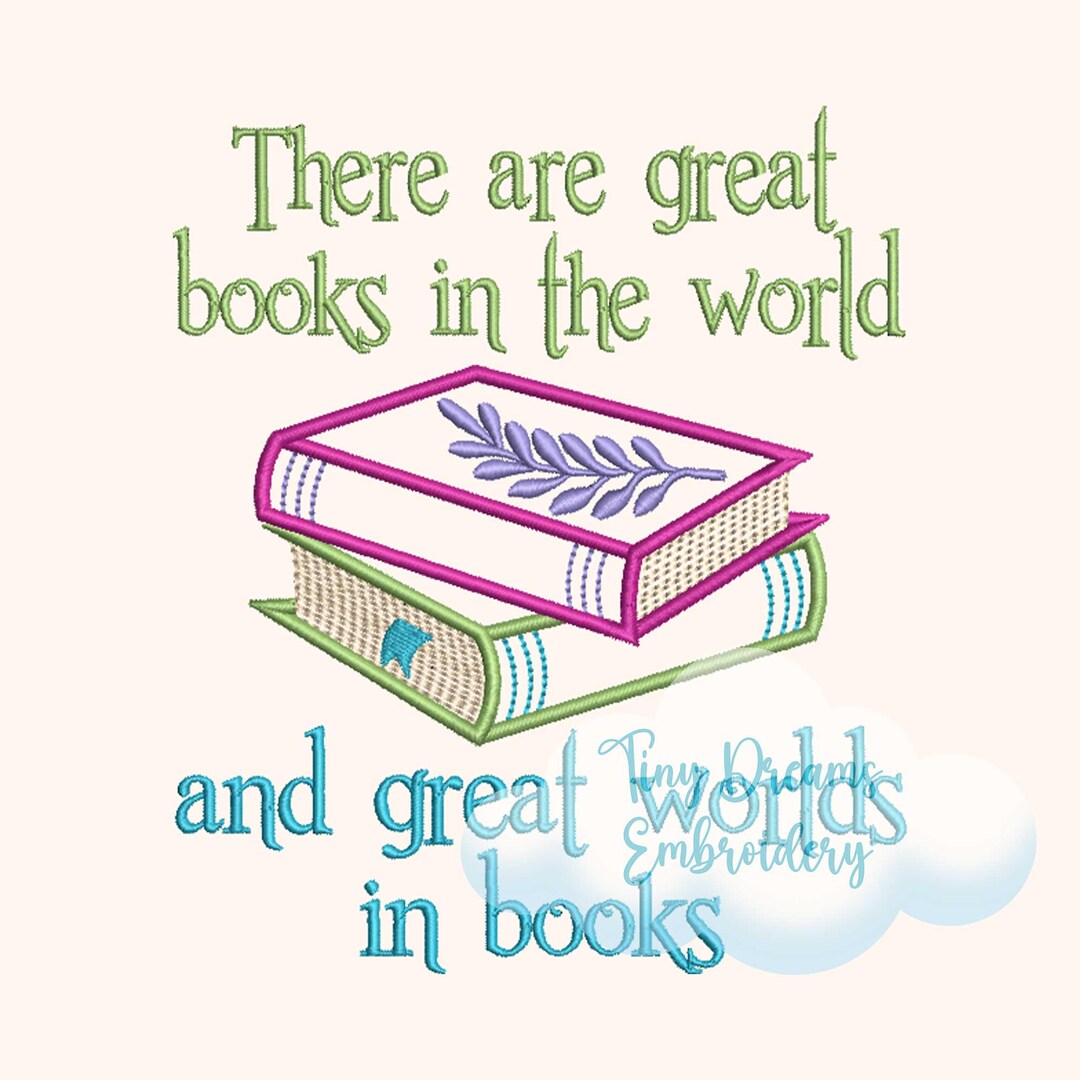 Reading Pillow Digital Embroidery Machine Design Great Book Embroidery ...