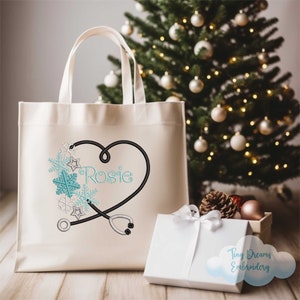 Winter Nurse Snowflake Embroidery Design: Medical Monogram (digital ...