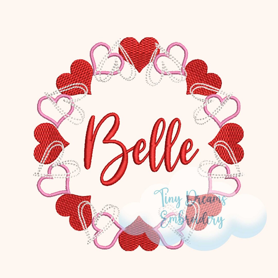 Love Heart Embroidery Design: Valentine Monogram (digital Download) - Etsy