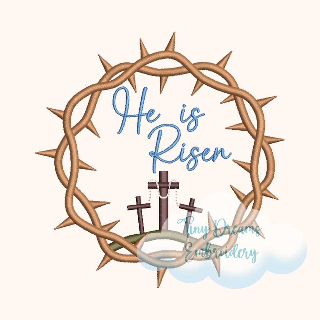 He Risen Digital Machine Embroidery Design Easter Wreath Embroidery ...