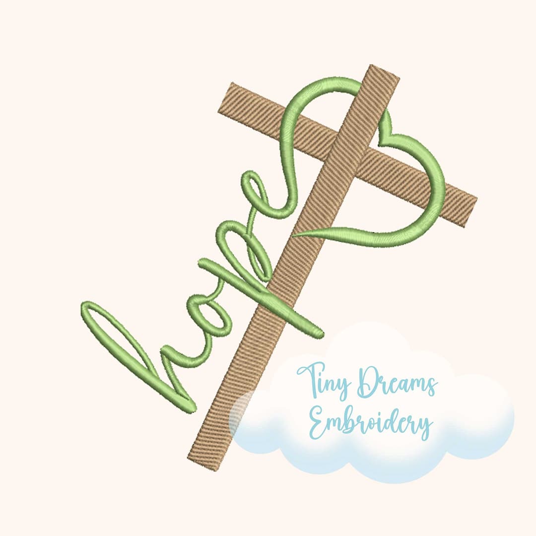 Hope Cross Embroidery Design: Religious Jesus Love (digital Download ...