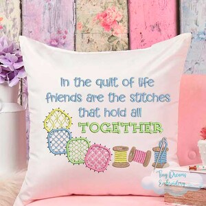 Friendship Quilt Embroidery Design: Together Life Stitch (digital ...