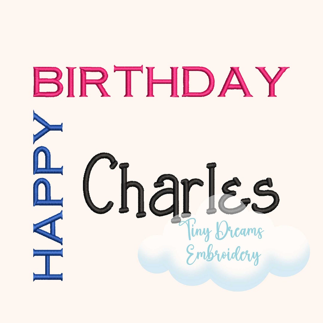 Happy Birthday Monogram Embroidery Design (digital Download) - Etsy