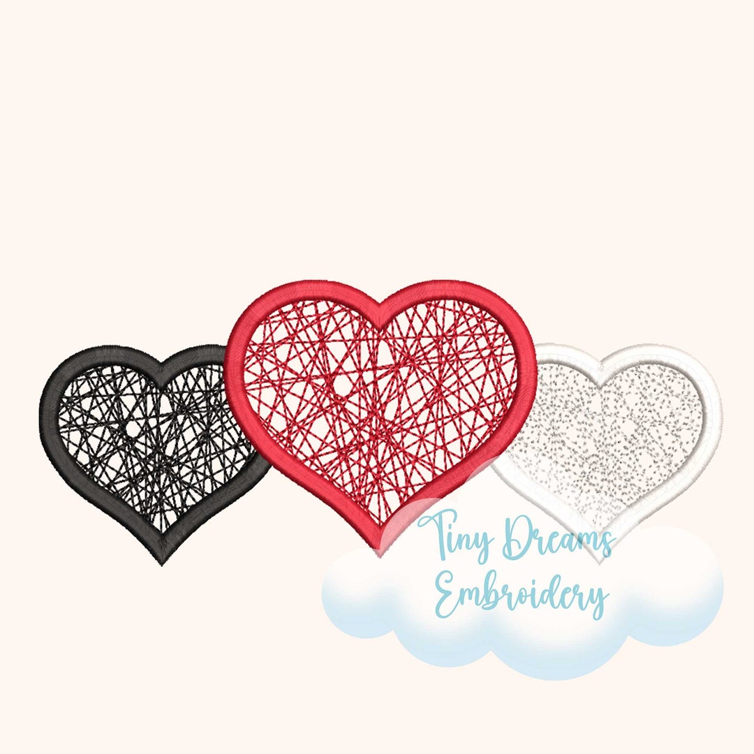 Triple Heart Digital Machine Embroidery Design Love Embroidery Design ...