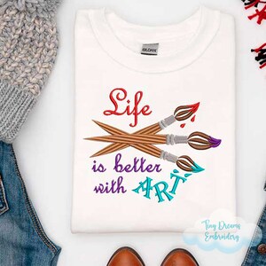 Life Art Embroidery Design: Paint Brush, Colorful Painting, Artist ...